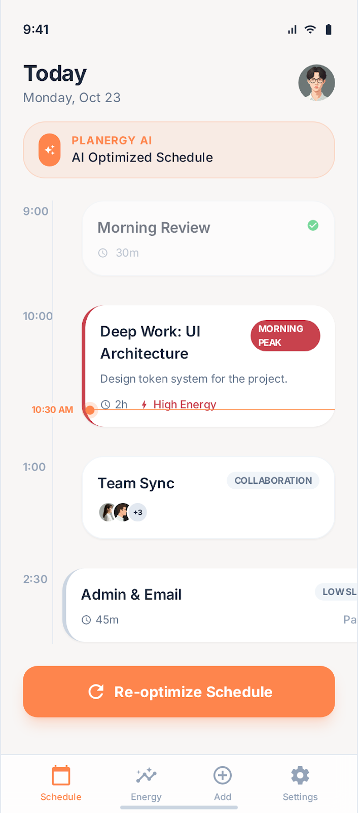 Planergy — Smart Daily Planner Built Around Your Energy